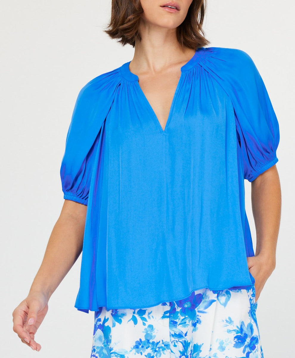 Joanna Blouse - Bright Blue/Cornflower – Hello Color