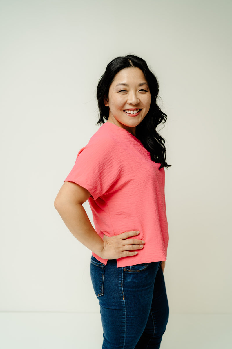 Addie Relaxed Top - Bright Pink – Hello Color